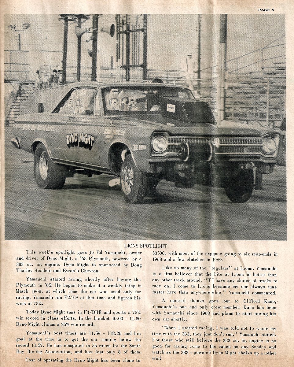 Just A Car Guy: Lions Drag Strip free souvenir program, the Drag Scoop ...
