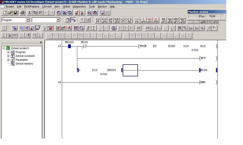 Control system: การเขียน PLC Fx2NC เชื่อมต่อกับ FX2NC-4AD