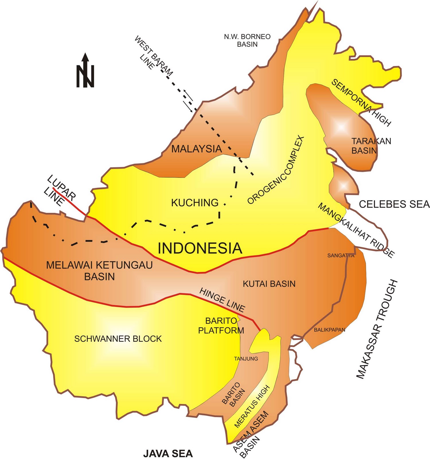 Sundar Raj: Geological Setting outline of Borneo Island (Kalimantan)