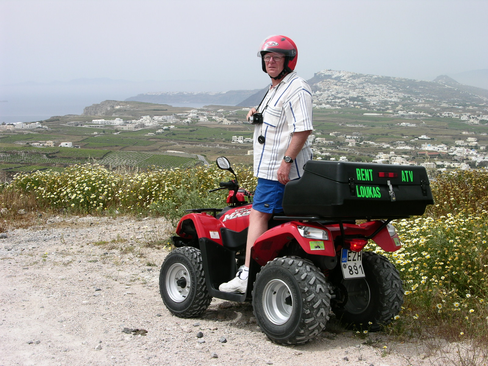 Greek Island Hoppers: Santorini exploration via ATV...whoohoo!