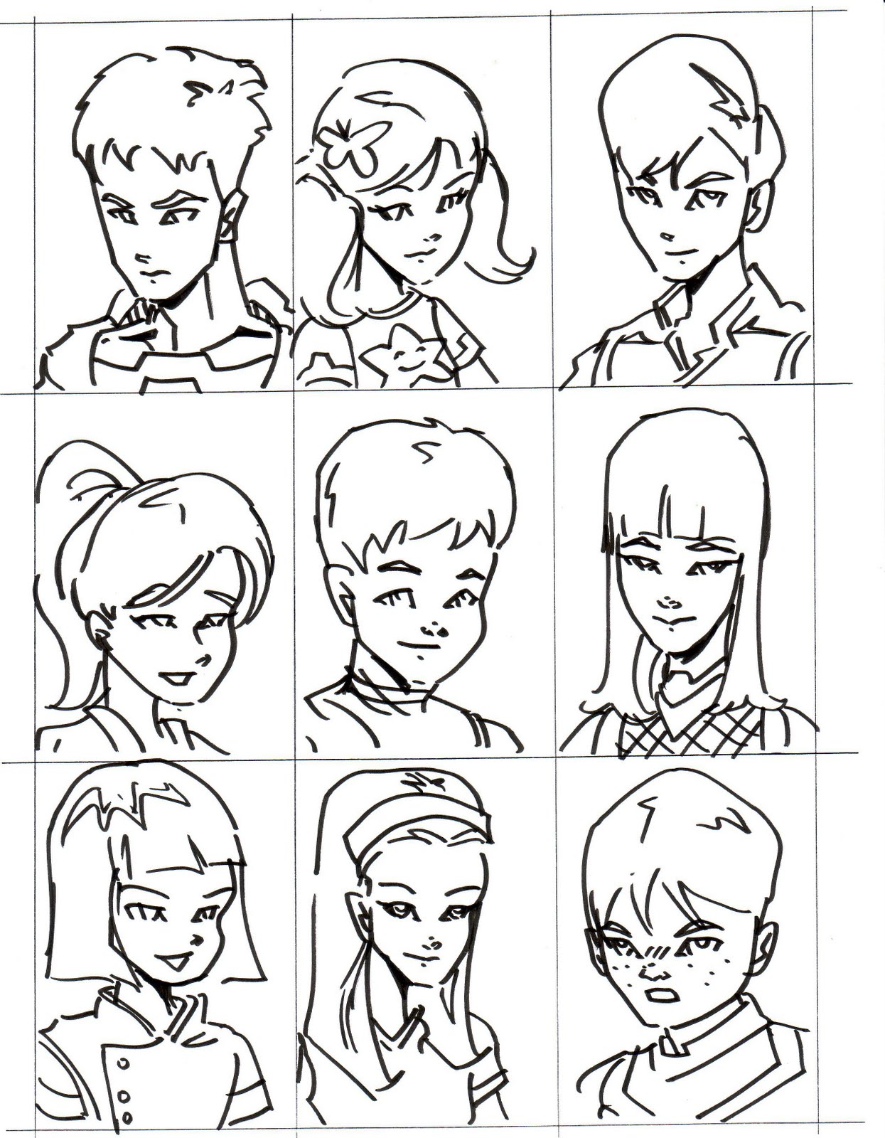 Kid Sketches: Making some cartoon reference sheets, color charts, and ...