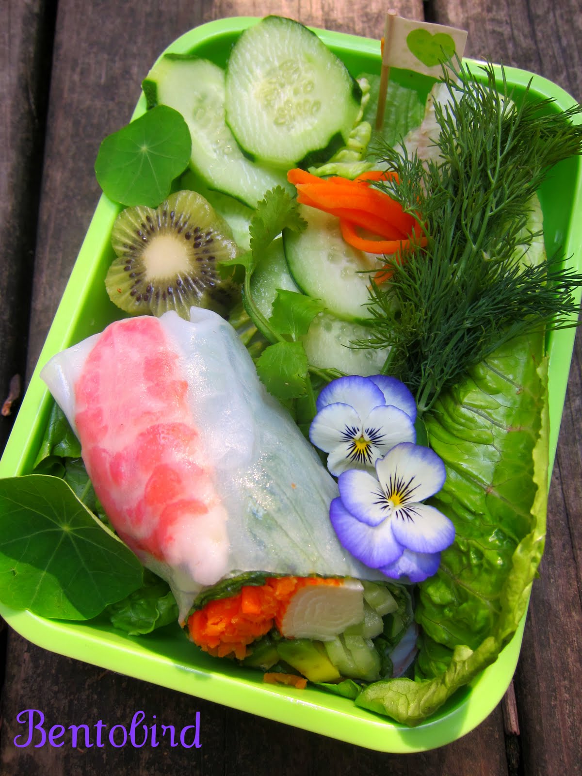 Bentobird: shrimp summer roll bento