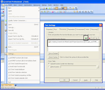 Quick Test Professional Tutorials: Associate Function Libraries to a ...