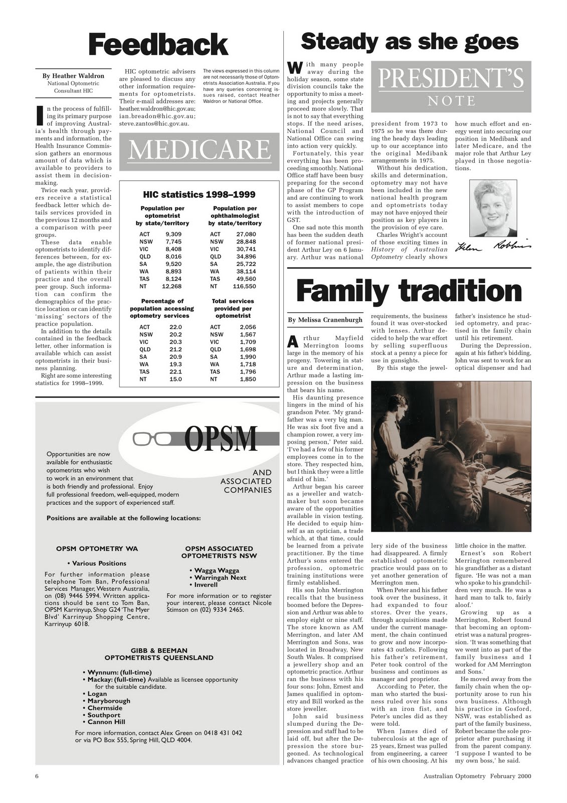 Kate Rasmussen's Folio: Australian Optometry Newspaper Sample