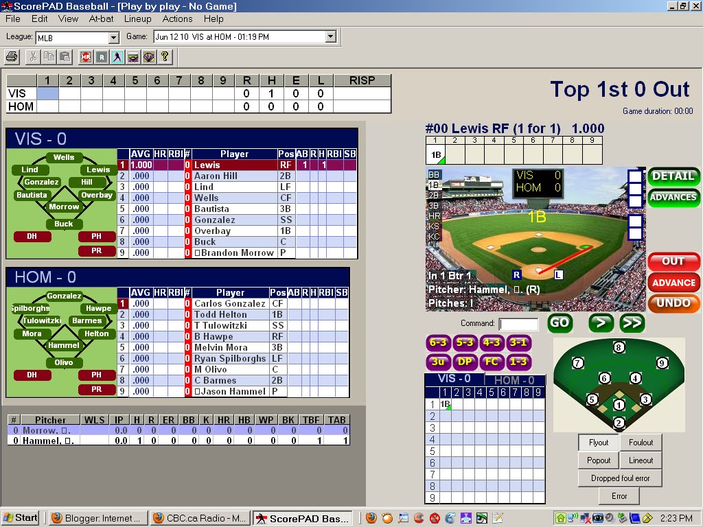 BaseballBlogs: ScorePAD evalulation