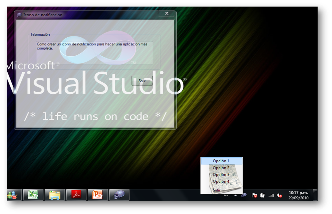 Todo en Visual Basic.Net: Icono de notificación en Windows Form