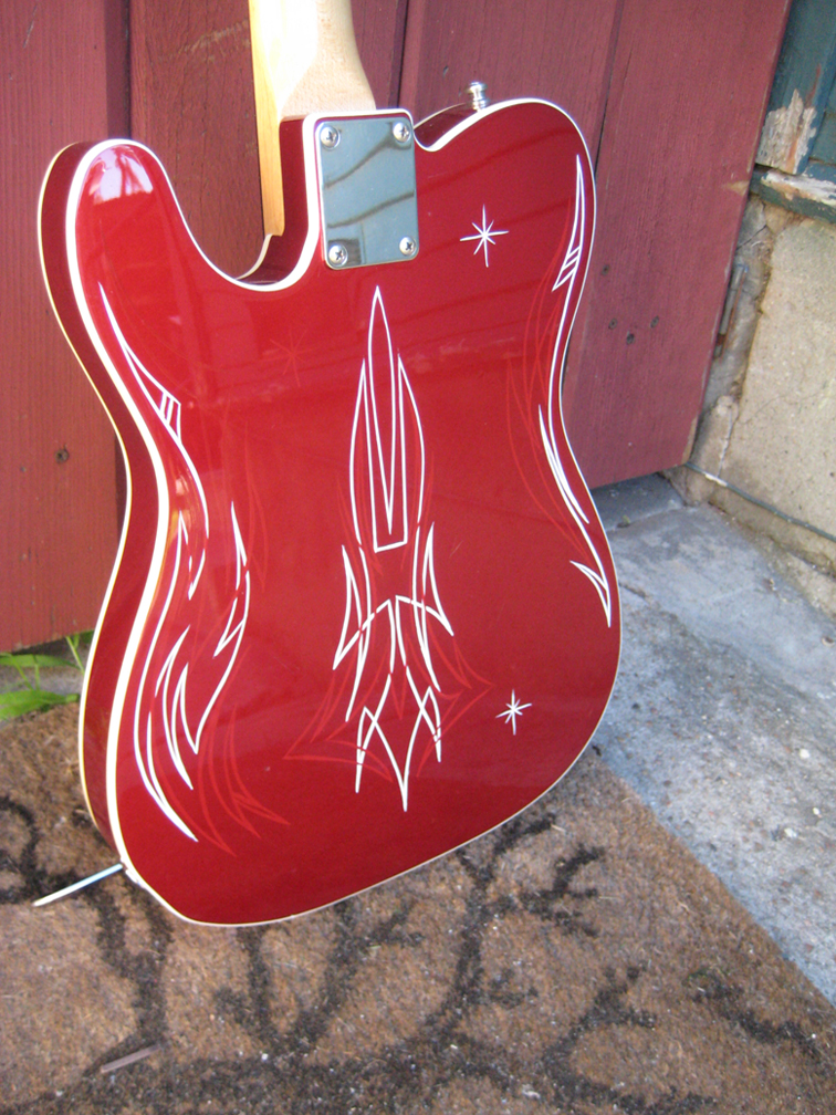 Just finished pinstriping Mike Butler's custom Telecaster