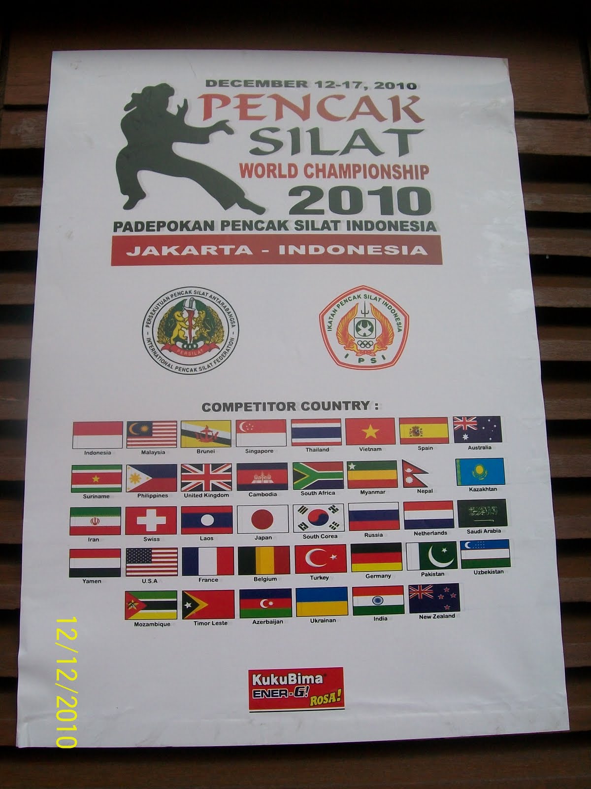 Pencak Silat World Championship 2010: The Poster of Participating Countries