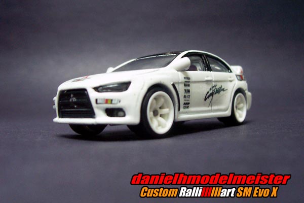 danielh modelmeister: Custom Hotwheels Ralliart White Evo X