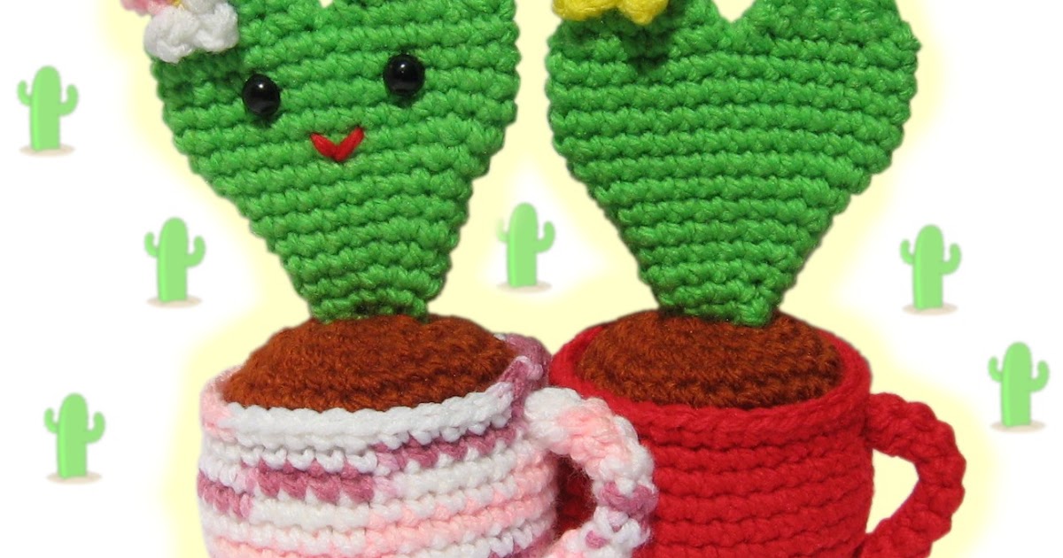 Valentine Heart Cactus - Sayjai Amigurumi Crochet Patterns and Crochet ...