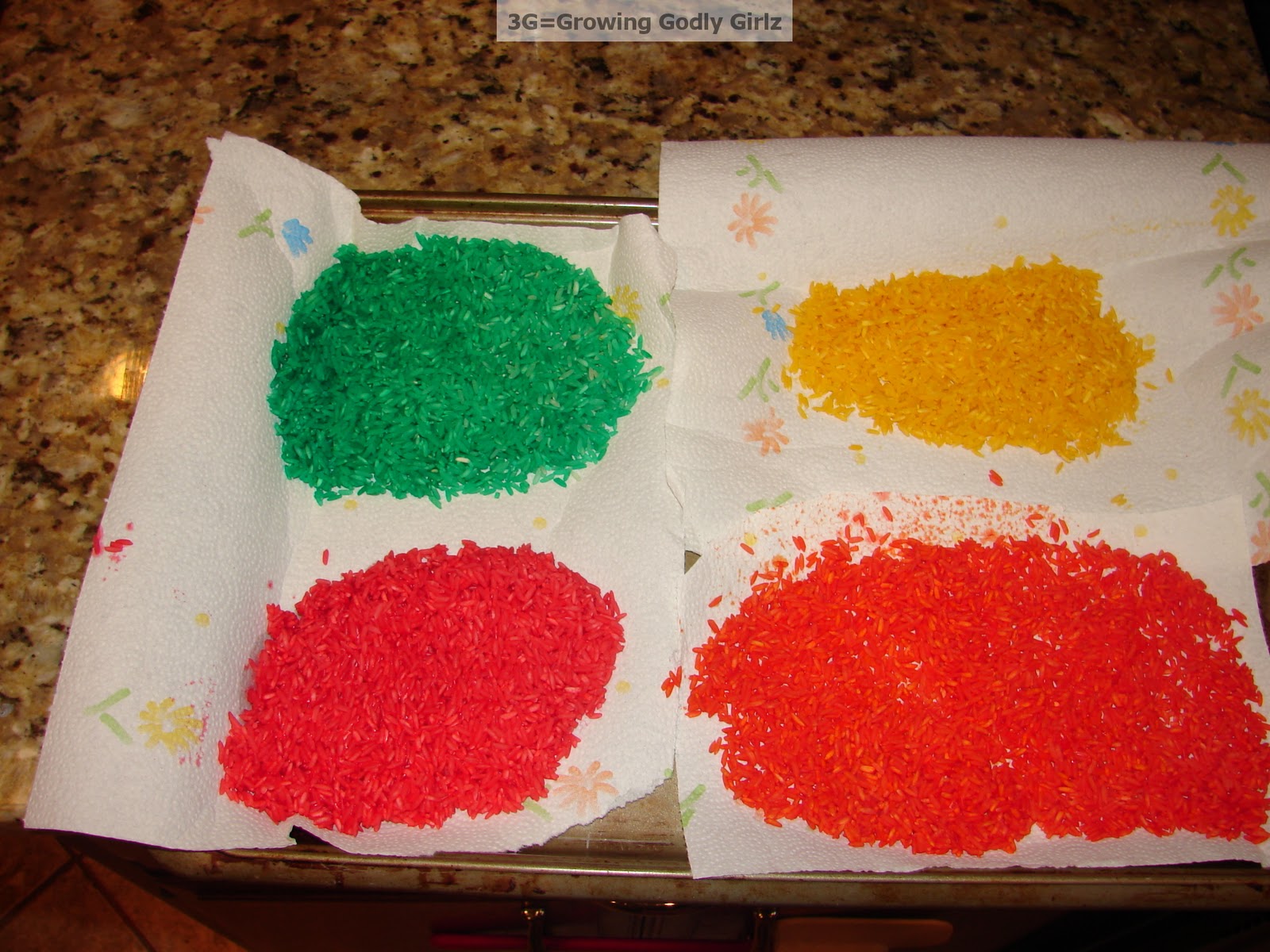 3G=Growing Godly Girlz: Dyed Rice Artwork and More!