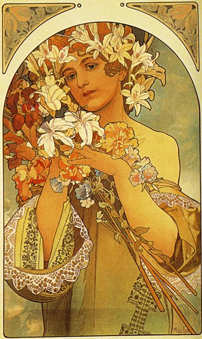 Alphonse Mucha Art Gallery: Alphonse Mucha art: Flower. 1897.