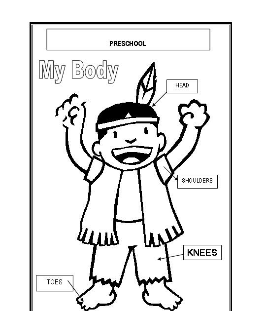 Head Shoulders Knees And Toes Coloring Sketch Coloring Page
