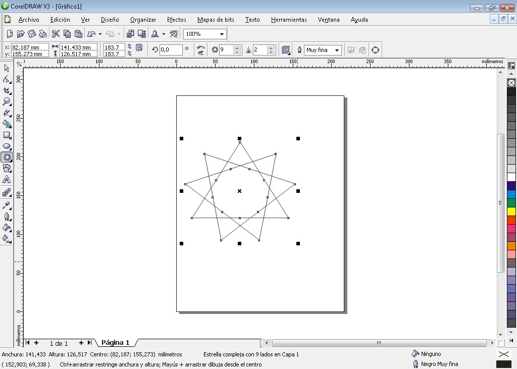 corel draw: estrella compleja