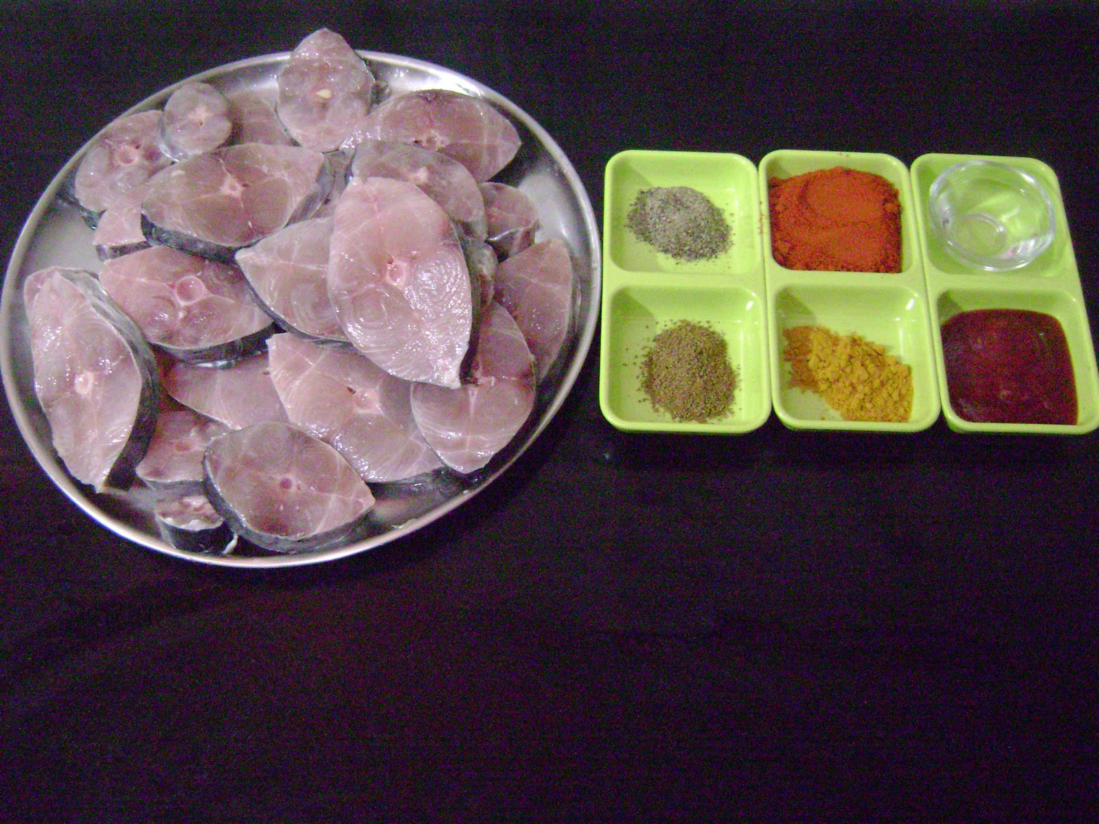 Vidyascooking: Vanjaram Tava Fry (Seer fish fry)