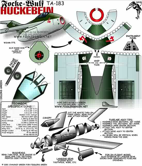 Amantes da Aviação: Fw ta-183-Paper Craft