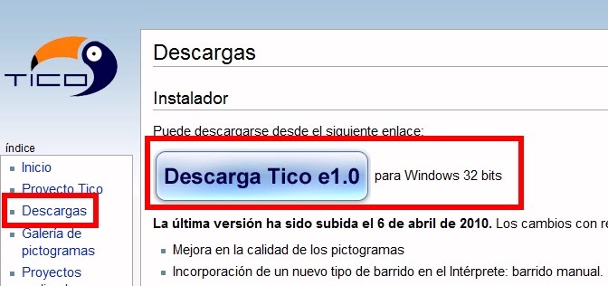 Informática para Educación Especial: Nueva versión del Proyecto TICO.