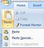 Paste Options and Paste Special in Word 2007