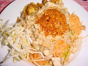 Thai Food Cooking: Rice noodles fried with coconut milk [Mee-Ka-ti ...