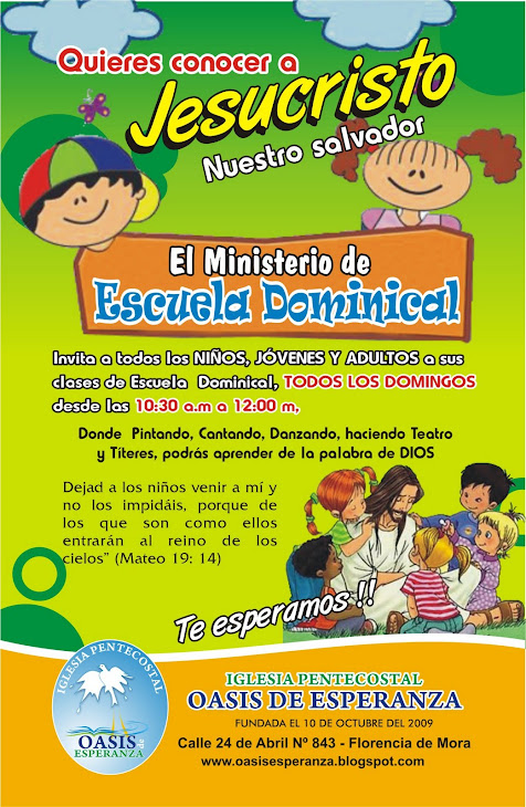 ESCUELA DOMINICAL: Ven a aprender la PALABRA DE DIOS