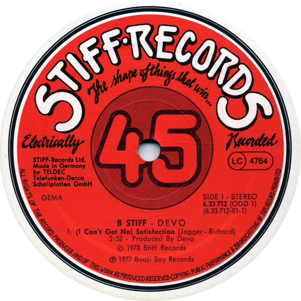 The Mangrove Delta Plan Collapsed: Devo - B Stiff [6-Song E.P.] (1978)