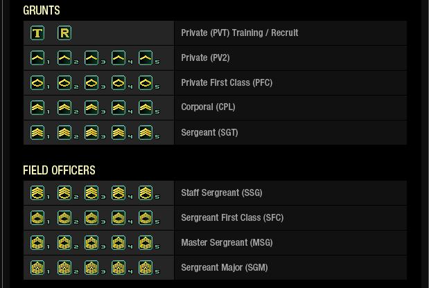 Combat Arms Brasil: Niveis