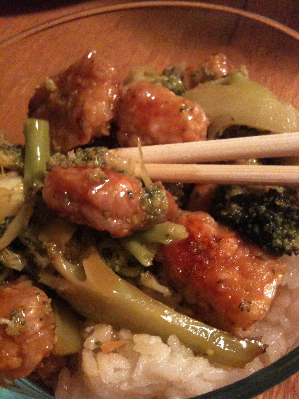 Food from across the country...: Orange Chicken with Broccoli and Rice
