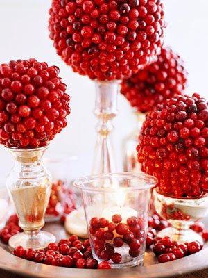 contented me: crafting: decorating with cranberries
