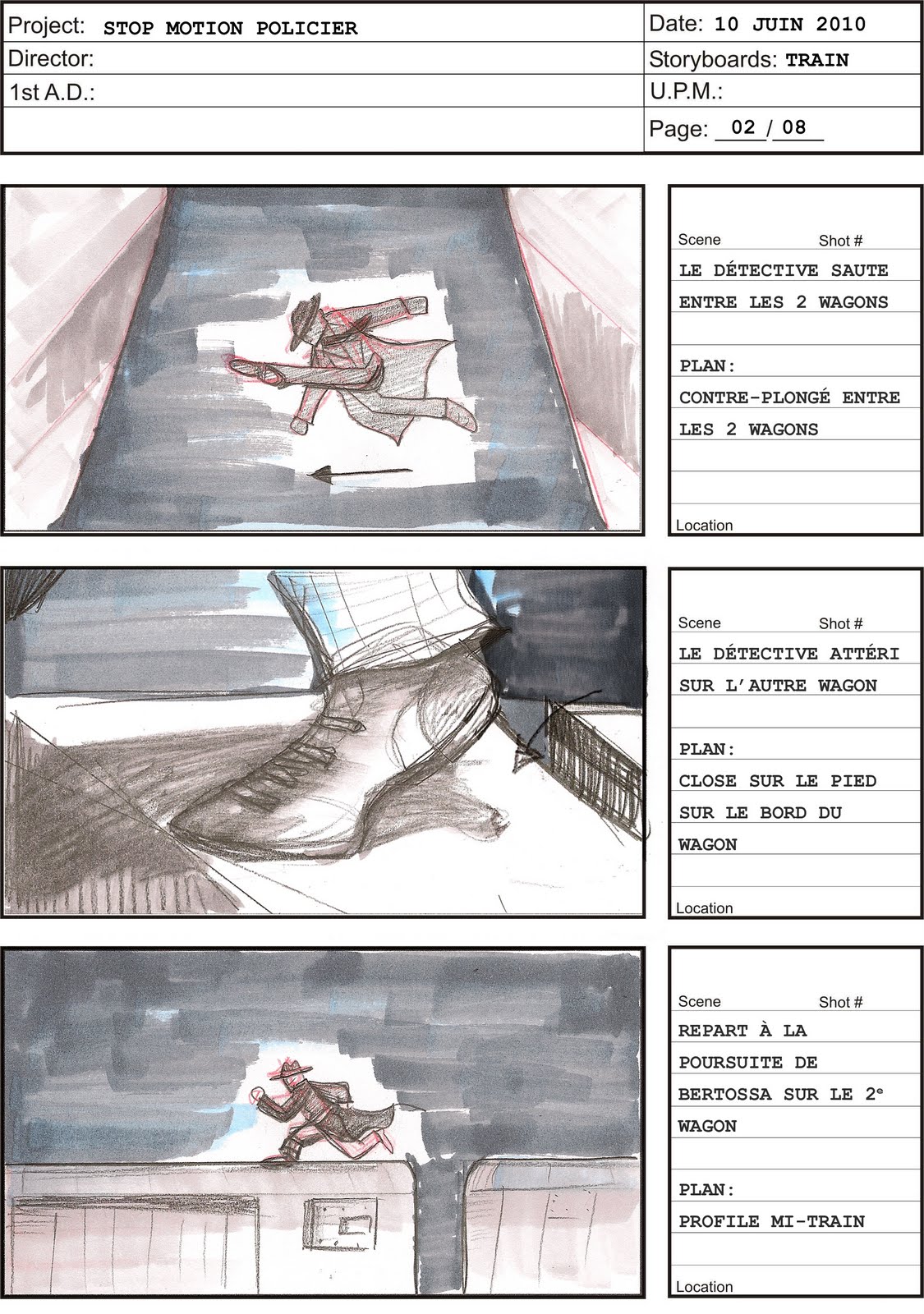 CANOM studio: Storyboard - séquence TRAIN 2.0