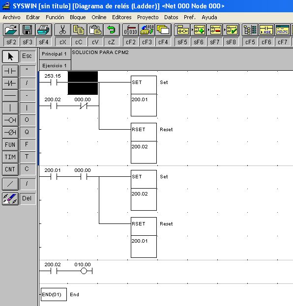 INSTAUTOMATIC: EJEMPLO 1. GRAFCET. SOLUCIÓN. IMPLEMENTACIÓN PARA PLC OMRON CPM2 CON SYSWIN 3.3