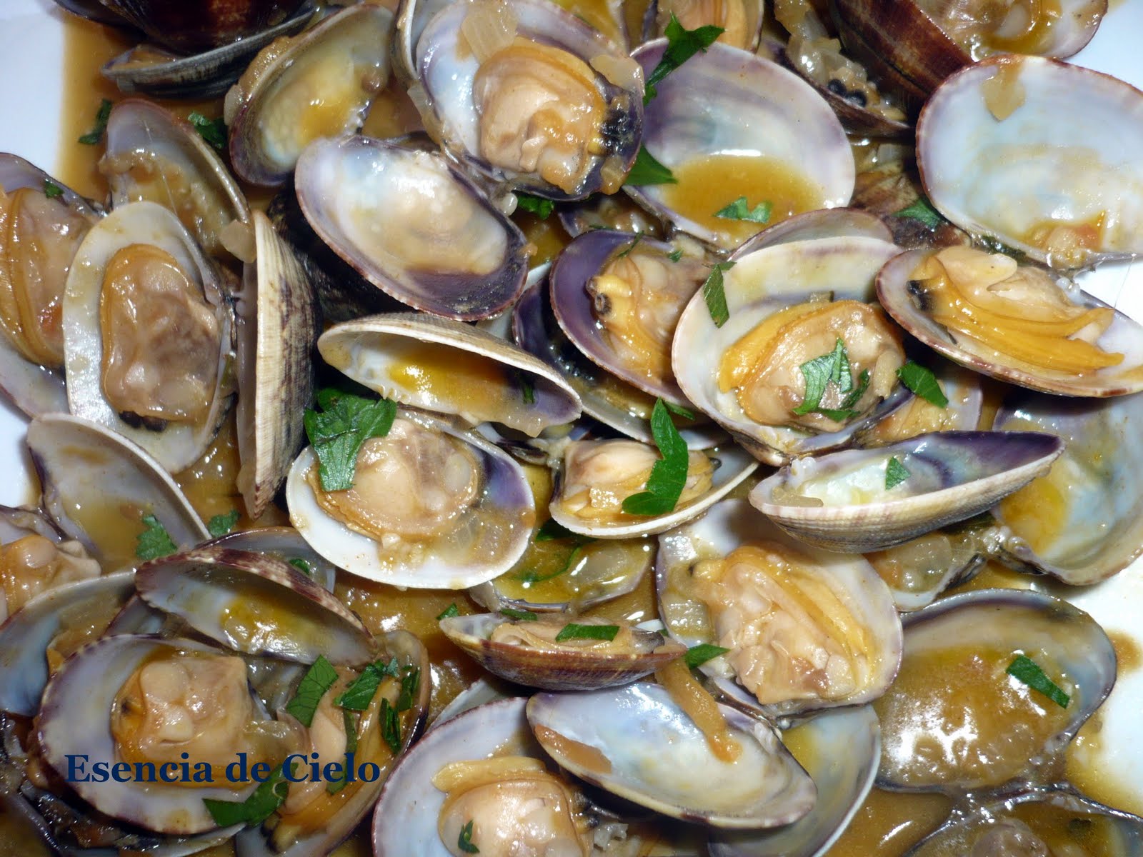 Esencia de cielo: Almejas a la marinera