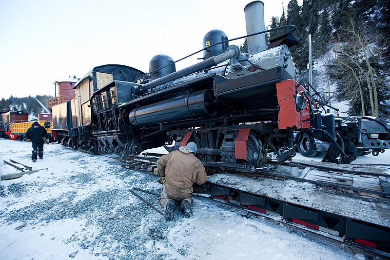 From The Shop at the MCRR: WSL Shay number 9 arrives at Georgetown Loop