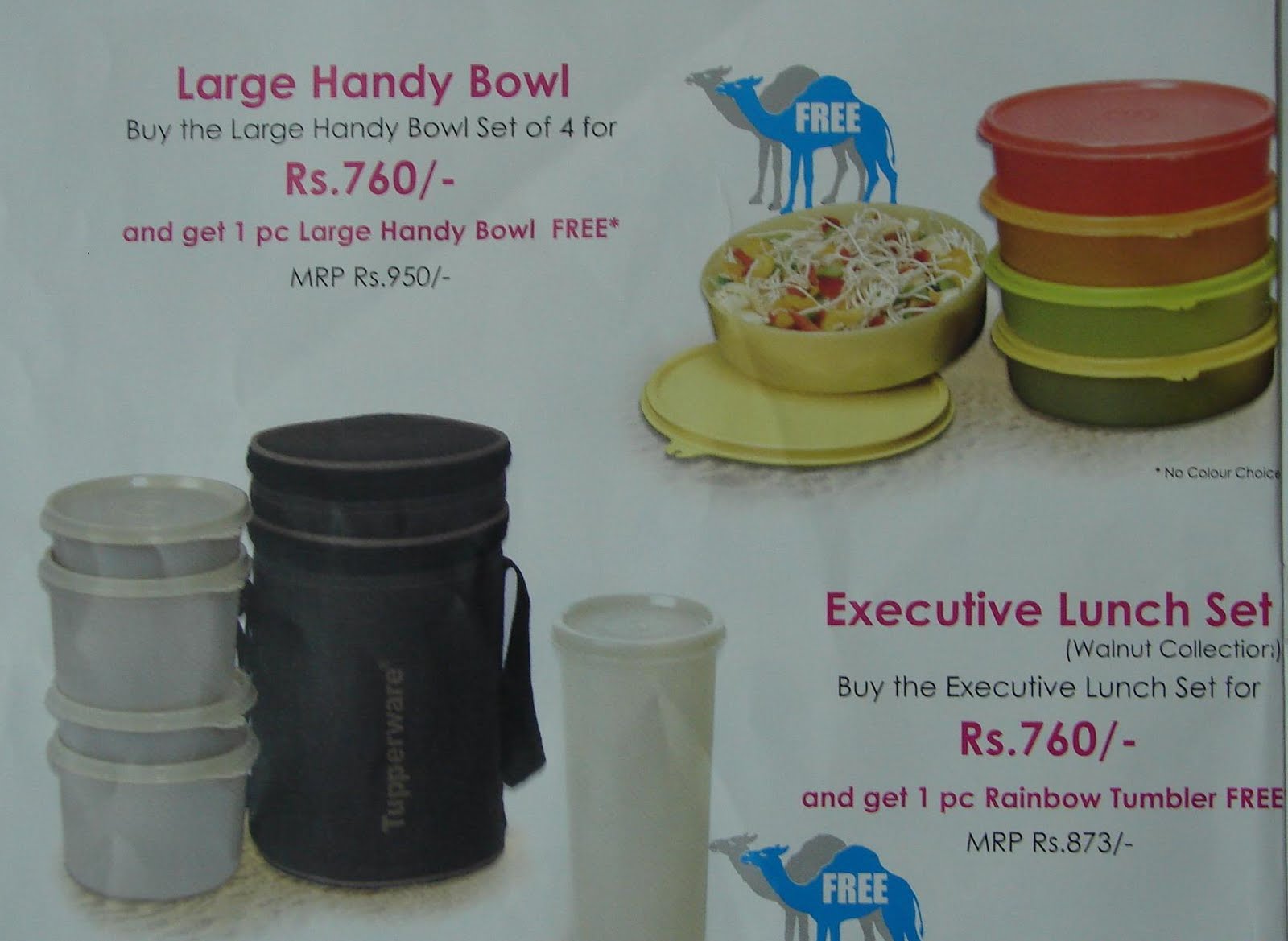Tupperware Products: Large Handy Bowl & Executive Lunch Set