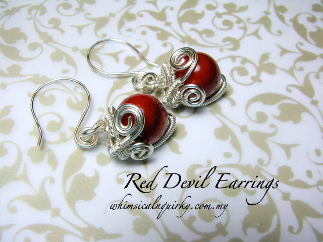Whimsicalnquirky Craft: Red Devil Earrings - customised order