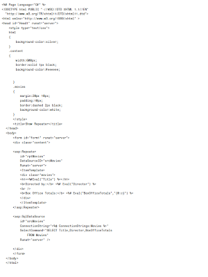ASP.NET: Using the Repeater and DataList Controls
