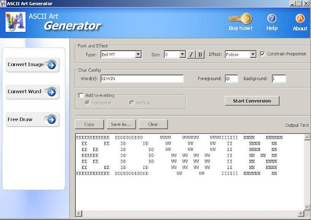 serbaiklan: Membuat gambar ASCII dengan ASCII Chart Generator