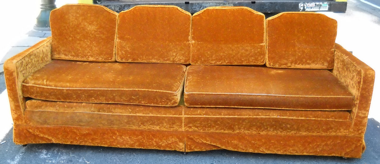 Uhuru Furniture & Collectibles: Retro Burnt Orange Couch SOLD