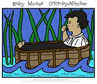 Little Fun; Little Learning: Baby Moses Color by Number