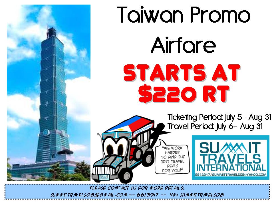 Discount Airfare: Taipei / Kaohsiung , Taiwan ~ Budget Travel Promos ...