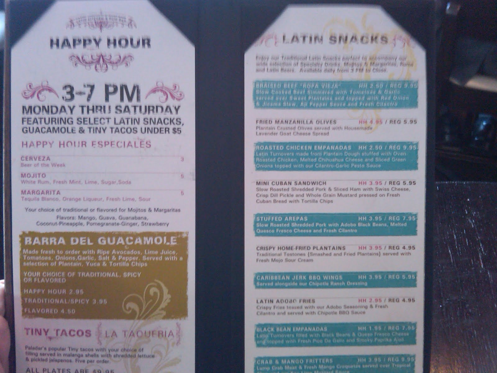 Drink Cheap & Be Merry: Paladar - A Latin Happy Hour