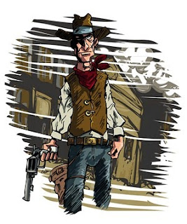 Anton Brand Cartoons: Mean cowboy illustration
