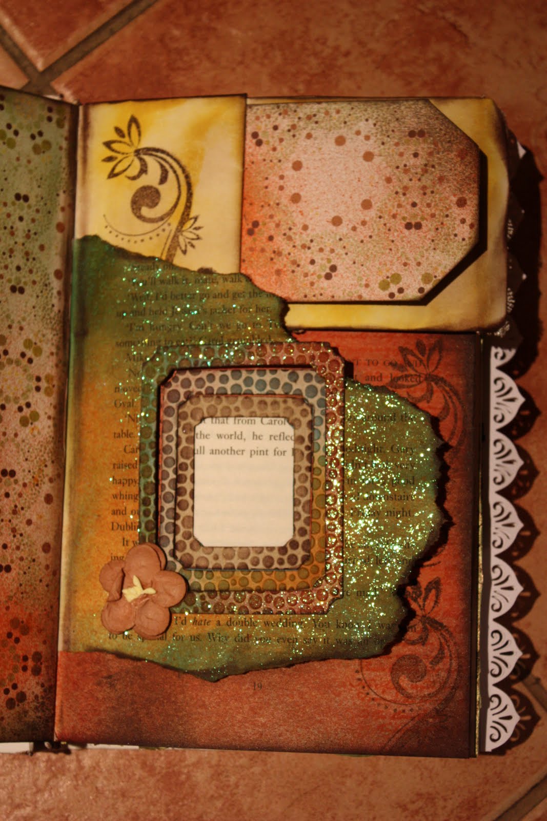 The Stampers Hut: Five Layer Altered Book Page