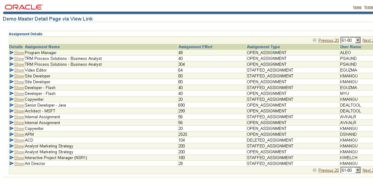 Anil S Oracle Application Framework Blog Advanced Table In Advanced Table Via View Link