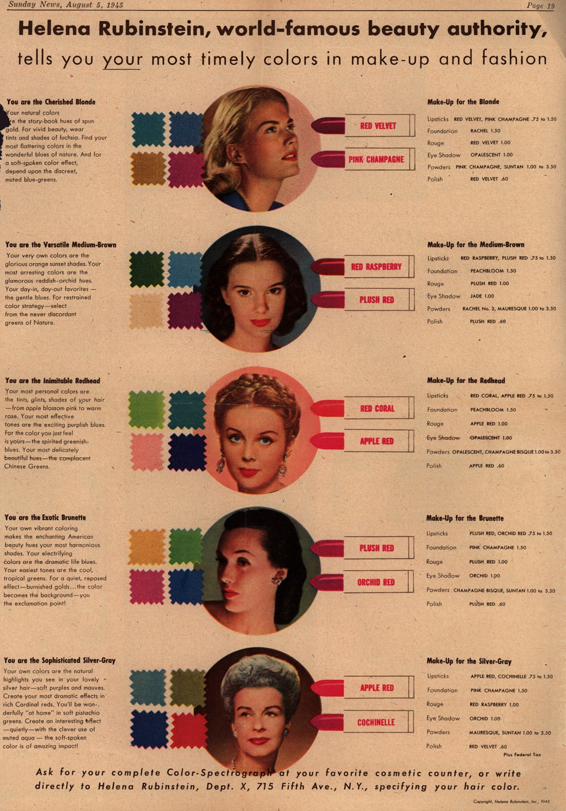 The Helena Rubinstein 1940's Makeup Guide - Glamour Daze
