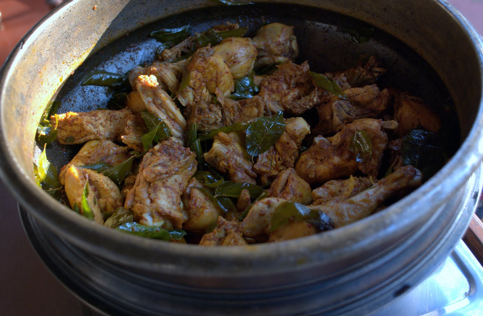 Kerala Syrian Christian Cuisine: Kariveppila chicken (chicken with ...