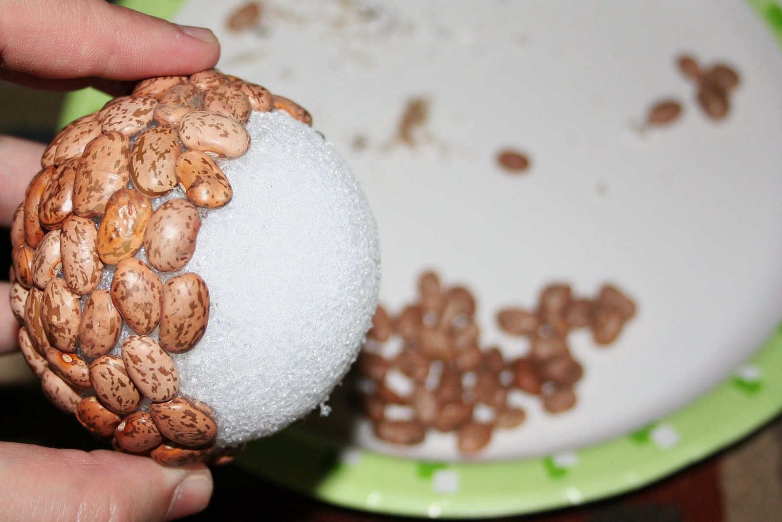 .: Twine & Bean Styrofoam Balls...