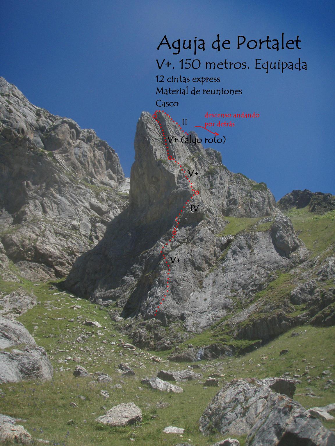 los Caracoles Majaras: Aguja de Portalet. V+ (Bal de Tena)