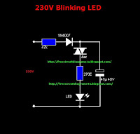 Schematic Diagram: 230 Blinking LED circuit