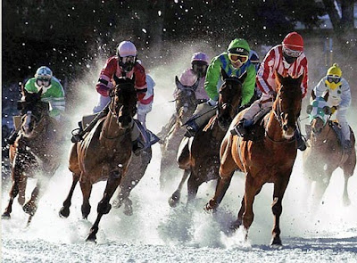 ART and ARCHITECTURE, mainly: St Moritz: white turf racing