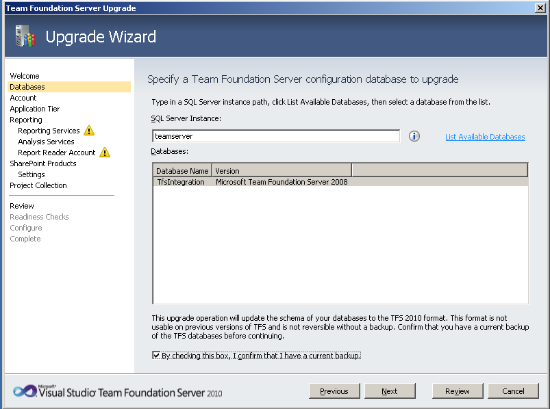Visual Studio ALM Tools - SCRUM - Intelligence Artificielle: Migration TFS 2008 vers TFS 2010 ...